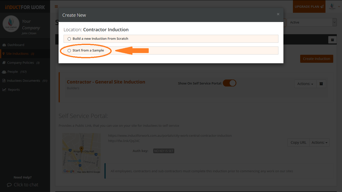 Creating new online induction from a sample - Induct For Work UK